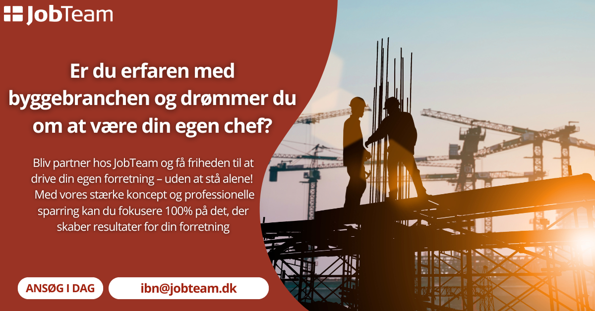 Erfaring fra byggebranchen? Midt i jobskifte? Så tag skridtet og bliv ...