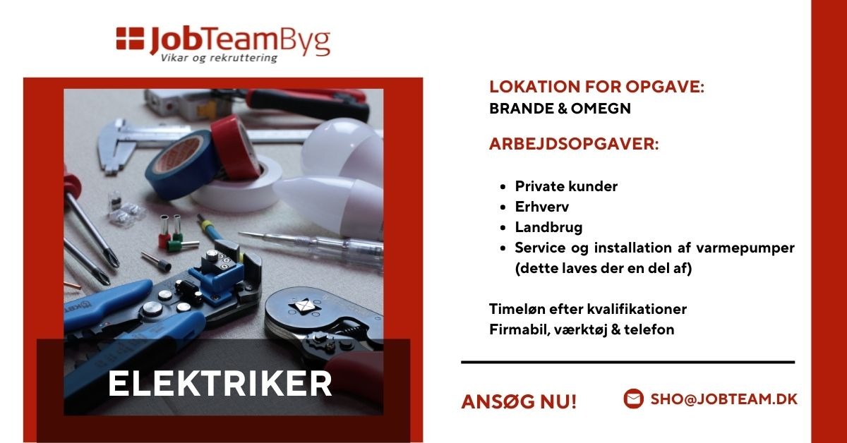 Elektrikere til spjæld- og projektopgaver til Brande