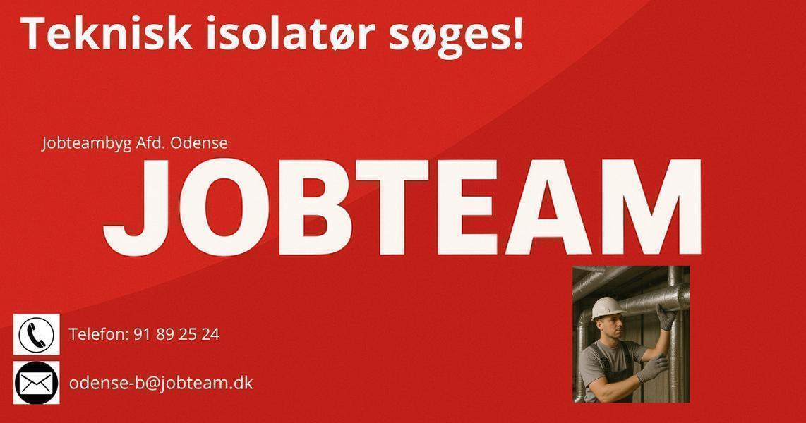 Erfaren isolatør søges til teknisk isolering i og omkring Odense