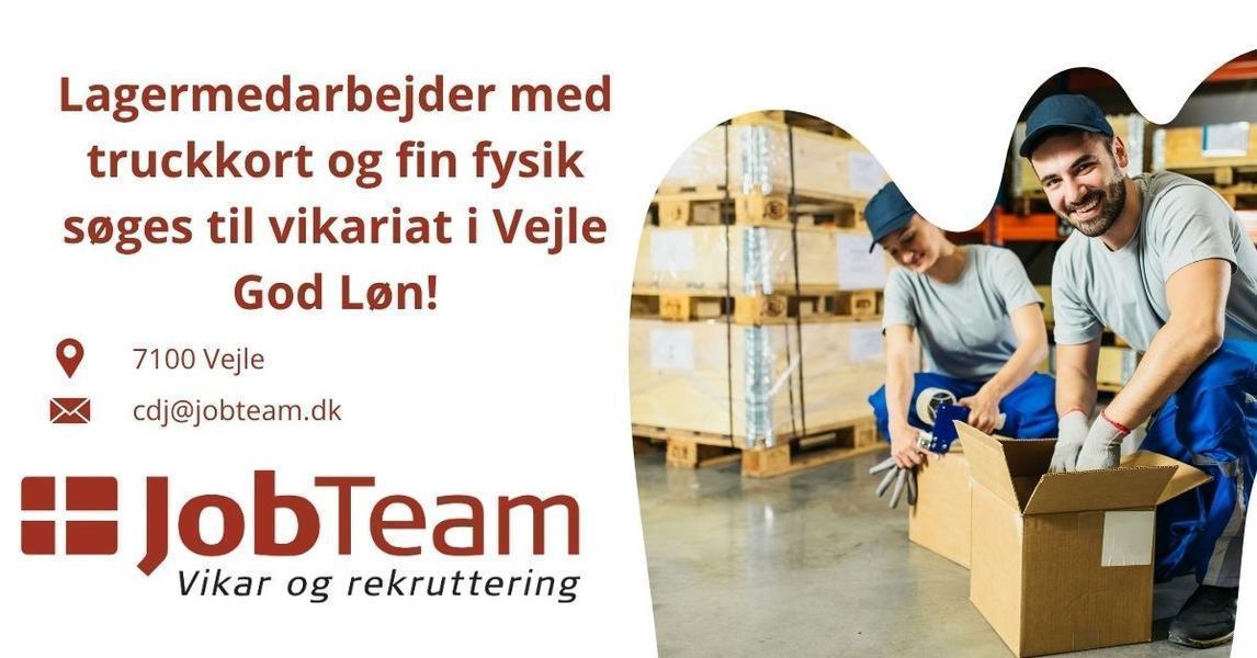 Lagermedarbejder med truckkort søges til vikariat i Vejle - God Løn!