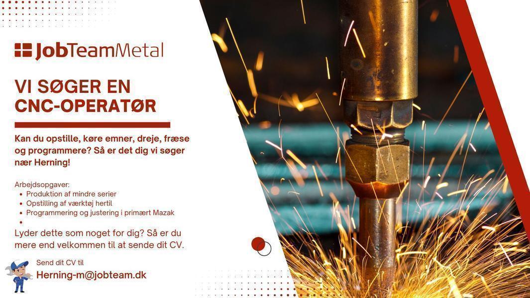 CNC-Operatør søges til job nær Herning