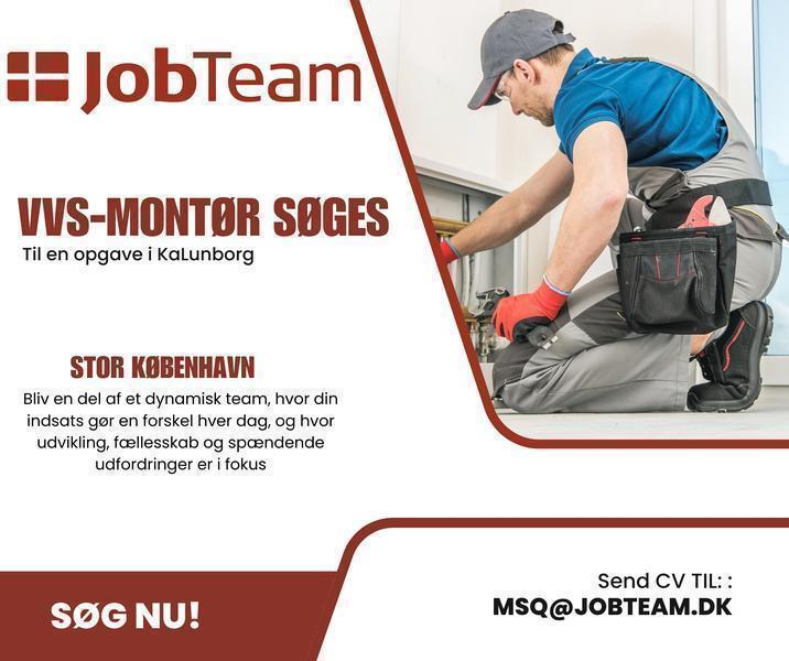 VVS-servicemontør søges – Fast arbejde i Kalundborg